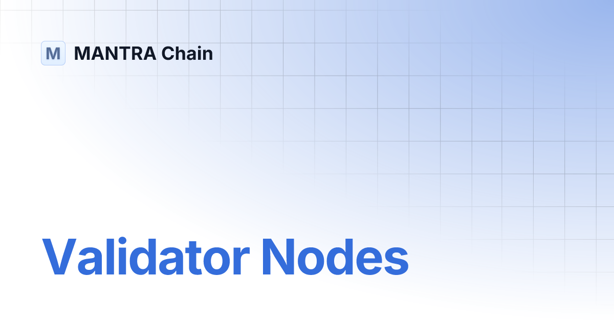 Validator Nodes | MANTRA Chain